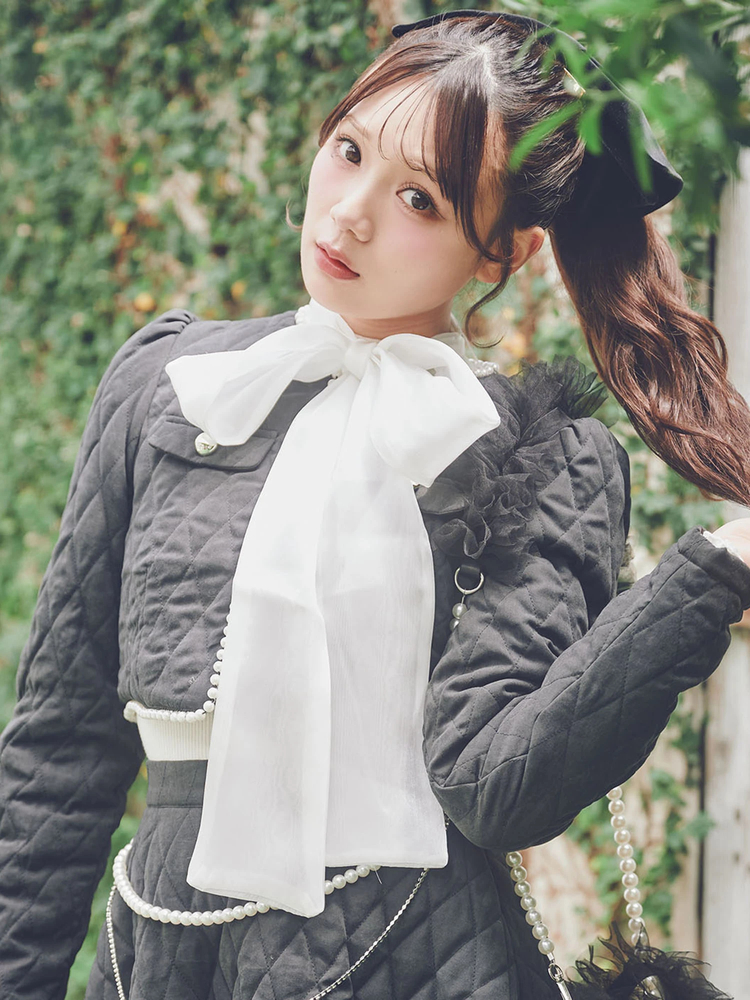 オーガンジーリボンニットTOPS - Me roir(ミーロワール)のニット｜ファッション通販 Ailand（アイランド）